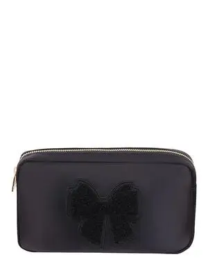 BLOC BAGS Medium Bow Cosmetics Bag - Black/black