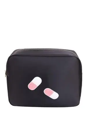 BLOC BAGS Pill Appliqué Cosmetics Bag - Black