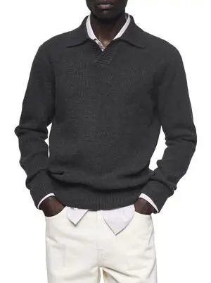 Mango MANGO Polo Sweater Charcoal