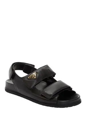 Prada Prada Double Strap Slide Sandal Nero
