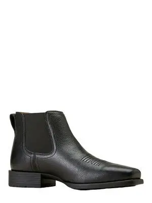 Ariat Booker Ultra Square Toe Western Chelsea Boot - Black Deertan