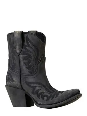 Ariat Chandler Western Bootie - Naturally Distressed Black
