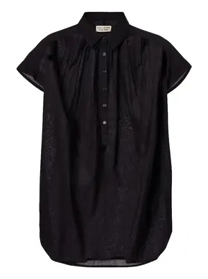 NILI LOTAN Normandy Shirred Blouse - Black