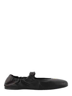 Miu Miu Leather Ballerina Flats - Nero