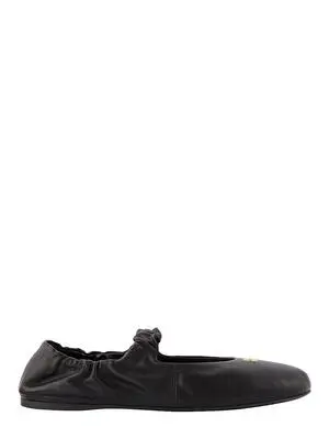 Miu Miu Leather Ballerina Flats - Nero