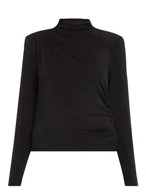Veronica Beard Mylie Gathered Top - Black