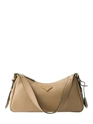 Prada Prada Aimee Leather Shoulder Bag Sabbia