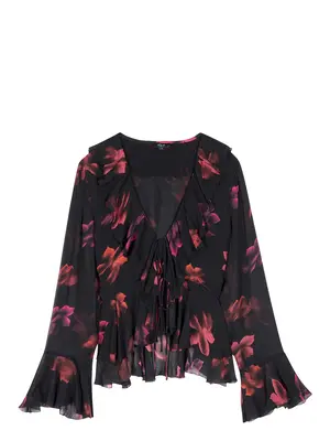 Rails Nicoletta Floral Chiffon Top - Dark Azalea