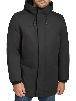 Andrew Marc Sueded Midweight Jacket - Black