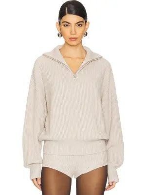 LOVERS AND FRIENDS Shivani Zip Sweater - Beige