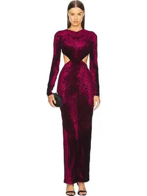 MICHAEL COSTELLO X Spencer Gown - Oxblood Red
