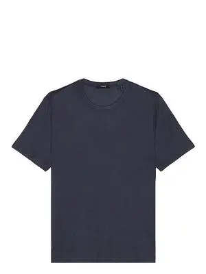 Theory Anemone Essential Tee In Navy - Eclipse Multi