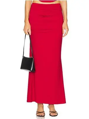 RUNAWAY THE LABEL Terrie Maxi Skirt - Cherry