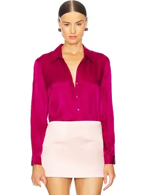 L'Agence Tyler Long Sleeve Blouse Ruby