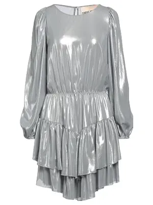 ANIYE BY Crepe Mini Dress With Ruffles - Silver
