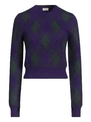 Burberry Geometric-print Wool Sweater - Purple