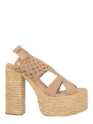 PALOMA BARCELO Platform Slingback Sandals - Beige