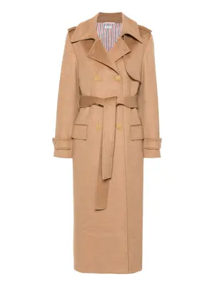 Thom Browne Double-breasted Belted Coat - Neutrals