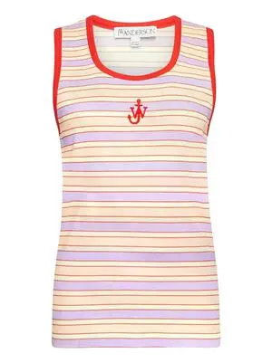 JW Anderson Striped Stretch-jersey Vest - Neutrals