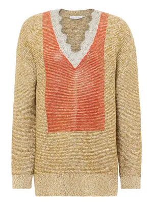 JW Anderson Lace-trim Jumper - Gold