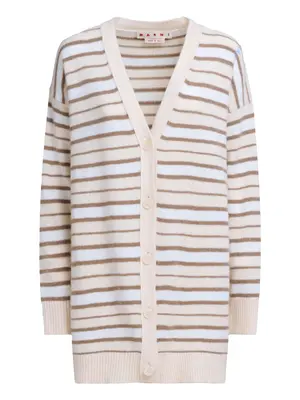 MARNI Marni Striped Virgin Wool-Cashmere Cardigan