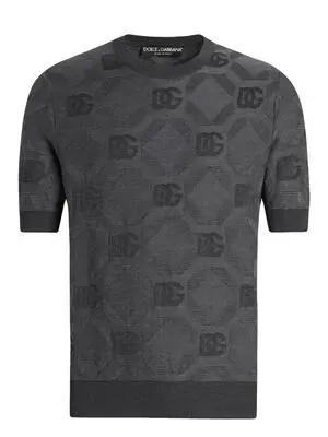 Dolce & Gabbana Logo-jacquard T-shirt - Grey