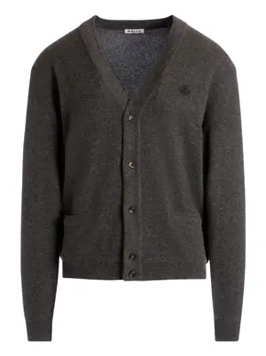 Bally Embroidered-logo Cardigan - Grey