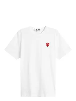 Play Comme Des Garcon Basic Logo T-shirt - White/red