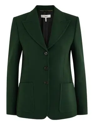 Chloé Single-breasted Wool Jacket - Green