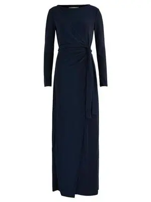 Diane Von Furstenberg Simona Wrap-effect Lamé Maxi Dress - Dark Navy
