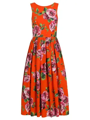 Dolce & Gabbana Floral-print Midi Dress - Red