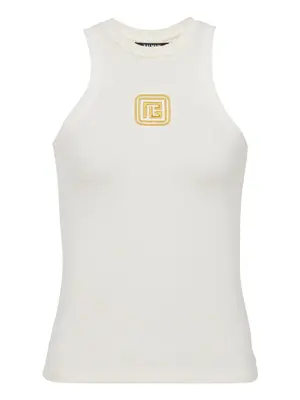 Balmain Embroidered Tank Top - White