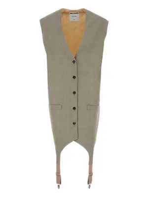 Moschino V-neck Waistcoat - Neutrals