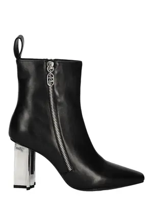 Karl Lagerfeld Leather Ankle Boots - Black