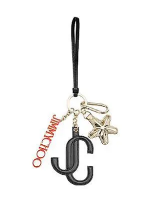 JIMMY CHOO Metal Bag Charm - Black/orange/gold