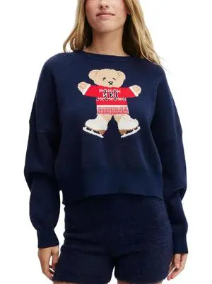 Cotton:on COTTON ON BODY Knitted Jumper Navy Vision Ski Bear