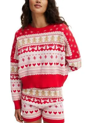 Cotton:on COTTON ON BODY Knitted Jumper Warm Cherry Gingerbread Fair