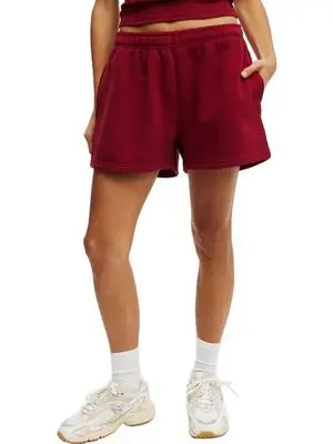 Cotton:on Active Plush Essential Gym Short Deep Red