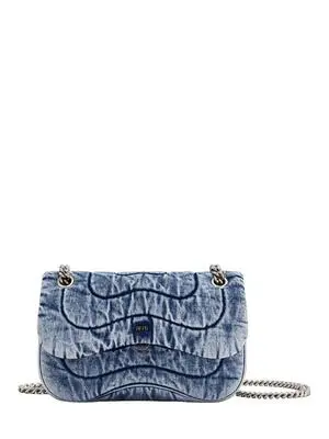 Jw Pei Tina Quilted Denim Convertible Crossbody Bag - Blue