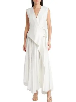 Acler Ellenbrook Linen-blend Gown - Ivory