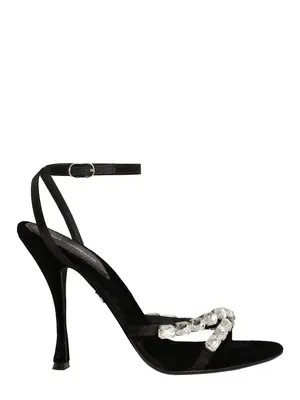 Dolce & Gabbana 105mm Crystal-embellished Sandals - Black