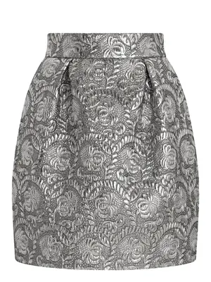 Dolce & Gabbana Brocade-effect Midi Skirt - Silver