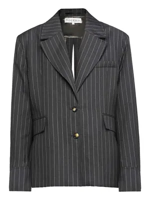 JW Anderson Open-back Striped Blazer - Grey