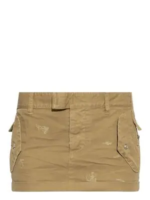 Dsquared2 Distressed-effect Mini Skirt - Neutrals