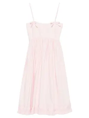 GANNI Poplin Strap Midi Dress - Pink
