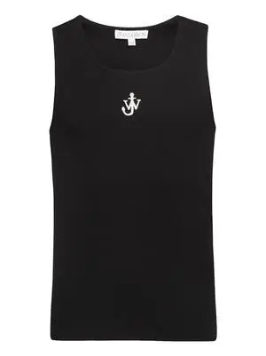 JW Anderson Anchor-embroidered Tank Top - Black