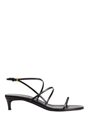 Khaite Loop Kitten Heel Sandals Black