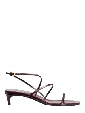 Khaite Loop Kitten Heel Sandals Red Wine