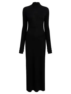 Khaite Norla Silk Cashmere Jersey Dress Black