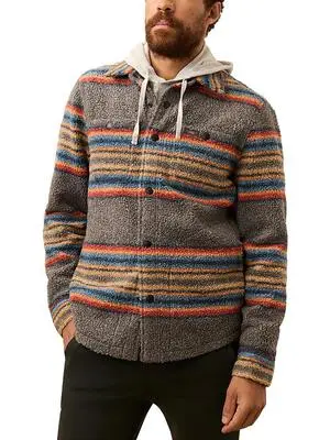 Faherty Brand Range Fleece Shirt Jacket - Buffalo Rock Stripe
